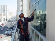 Suspended platform wide application on high rise window cleaning ...
